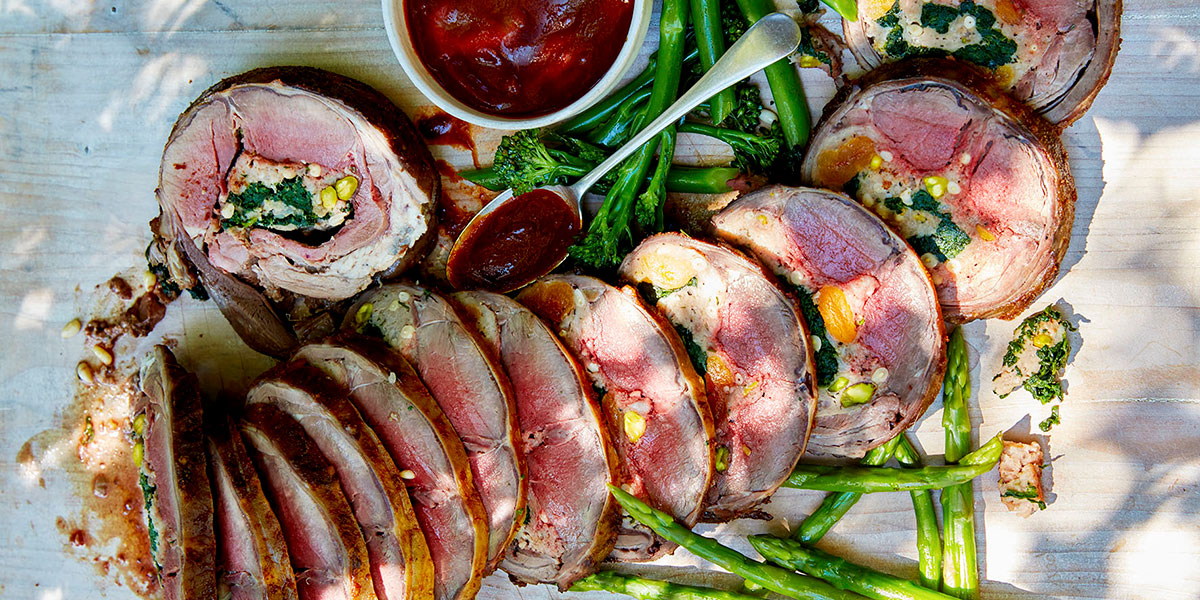 Roast saddle of venison with fruity stuffing - Eat Game – Healthy game ...